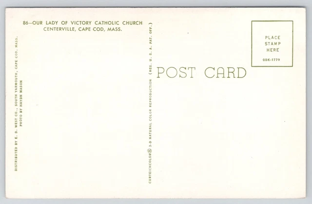 OUR LADY OF Victory Catholic Church Centerville Cape Cod MA Postcard £9 ...