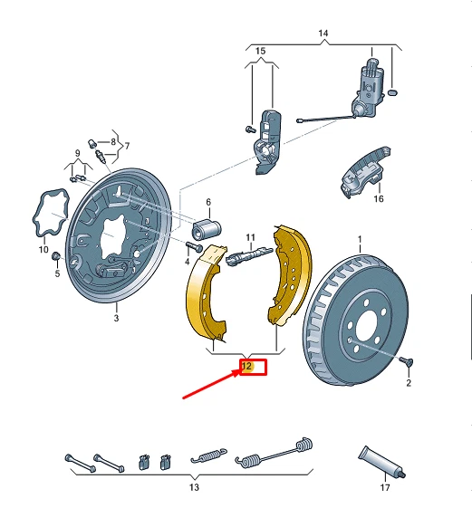 AUDI Q4 E-TRON Rear Drum Brake Shoes Set 1EA698525B NEW GENUINE EUR 170 ...