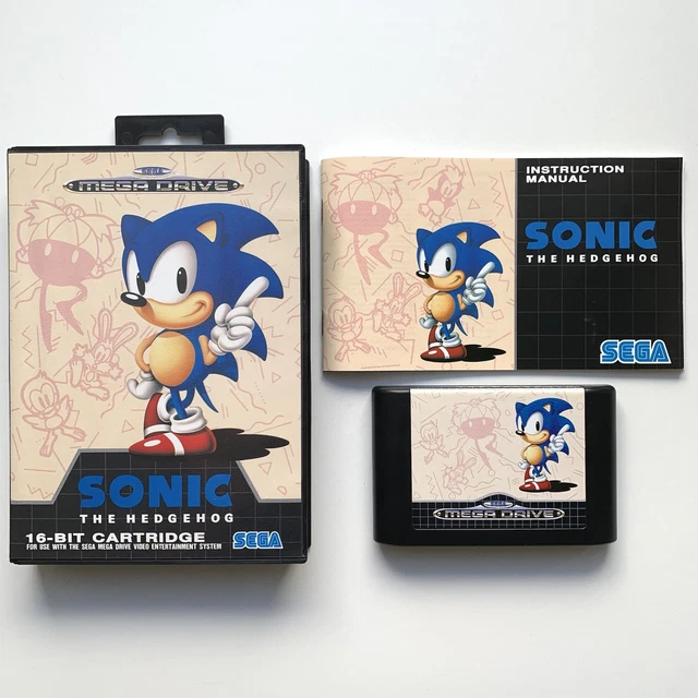 SONIC THE HEDGEHOG Sega Mega Drive Game Complete w/ Box & Manual 1991 ...