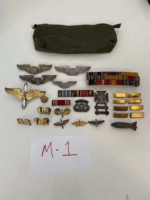 VINTAGE MILITARY AIR Force Pilot Badges Pins LOT Wings STERLING with ...