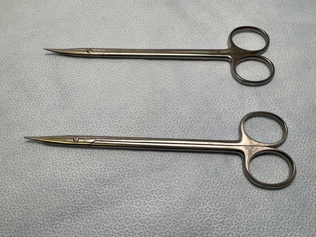PAIR OF 2 Aesculap BC178R Potts Tenotomy Scissors Curved Blunt Tips 7 ...