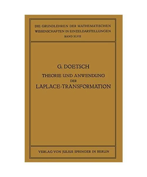THEORIE UND ANWENDUNG der Laplace-Transformation, Gustav Doetsch EUR 35 ...