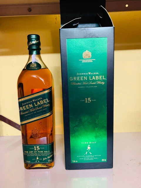 JOHNNY WALKER GREEN Label 15 Jahre 1 Liter 43% Vol. Blended Scotch ...