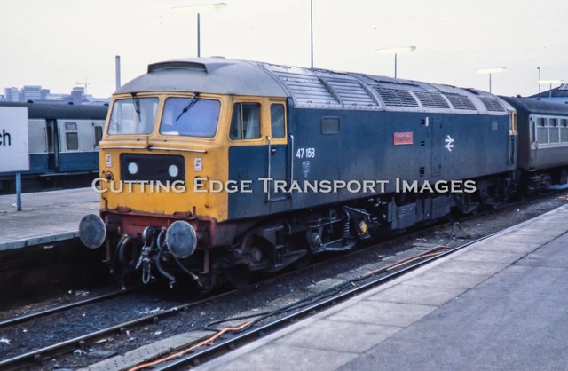 ORIGINAL RAILWAY SLIDE: Class 47 Diesel 47158 at Norwich D-215 £1.99 ...