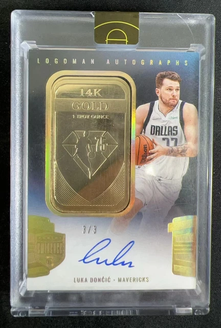 2021-22 PANINI EMINENCE Luka Doncic NBA Logoman 14K Gold Bar Auto 3/3 1 ...