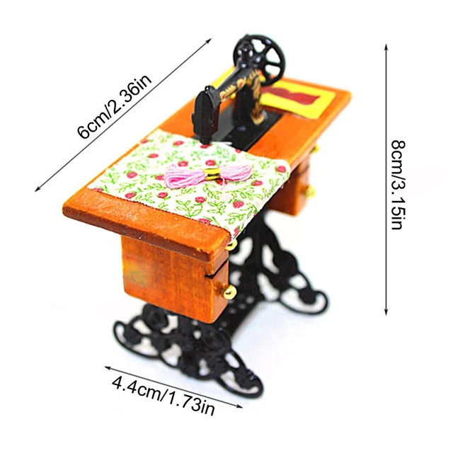 1:12 DOLLHOUSE SEWING Machine Simulation Doll House Miniature Vintage ...