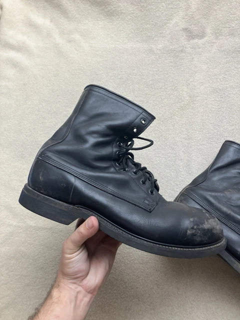 WOLVERINE VTG 11414 Steel Toe Leather Combat Work Boots Size 10 ANSI ...