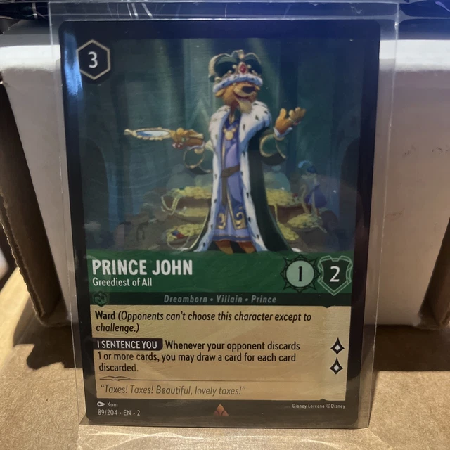 Disney Lorcana Rise Of The Floodborn Prince John Greediest 89204 Rare 500 Picclick Ca