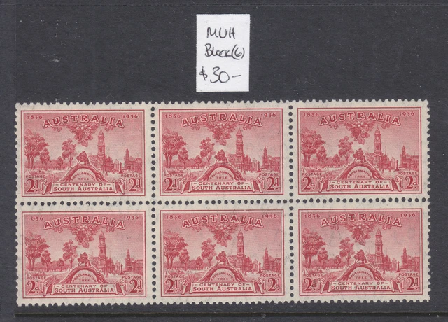 2D SOUTH AUSTRALIA CENTENARY BLOCK OF 6 MUH EUR 13,44 - PicClick FR