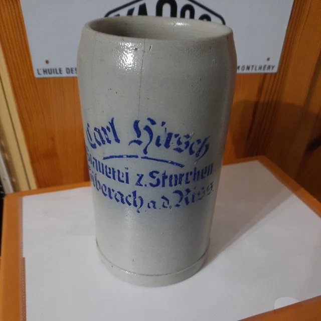 BIERKRUG MASSKRUG CARL Hirsch Brauerei zum Storchen Biberach a.d. Riss ...