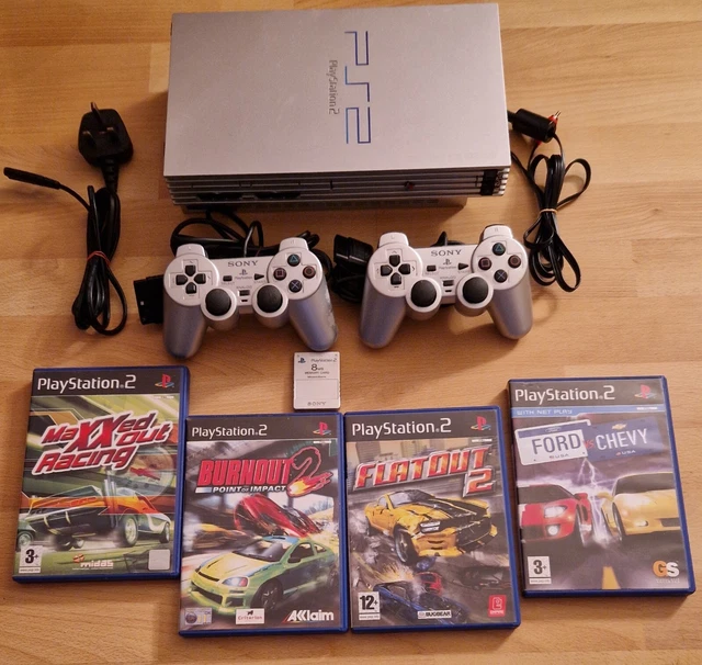 SONY PLAYSTATION 2 PS2 PAL Console Satin Silver SCPH -50003 Fat Bundle ...