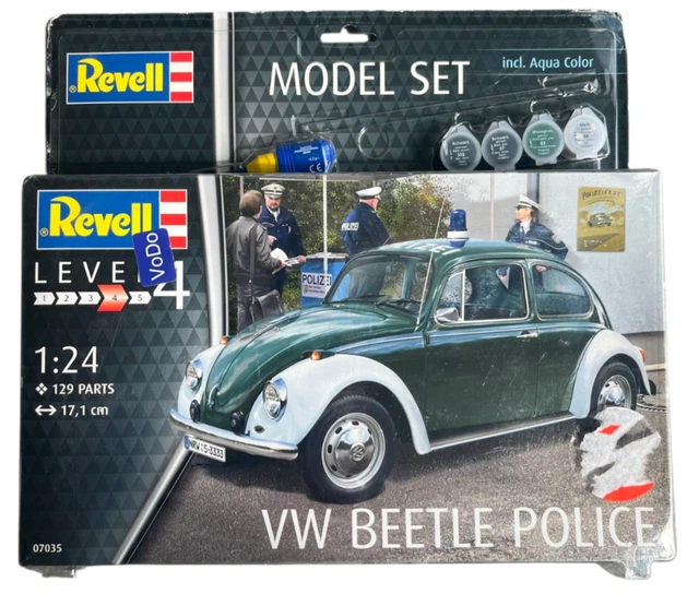REVELL 07035 VW Beetle Police 1:24 Originalverpackt Model Käfer Polizei ...