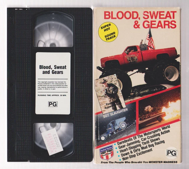 RARE VHS VIDEO Tape Carton CASE BLOOD SWEAT &GEARS HOT ROD RARE CAR PAL ...