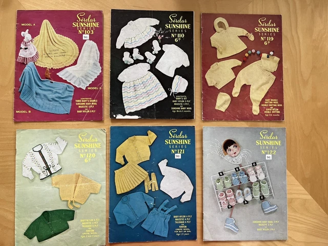 ORIGINAL VTG SIRDAR Sunshine Series Knitting Booklets 103 110 119 120 ...