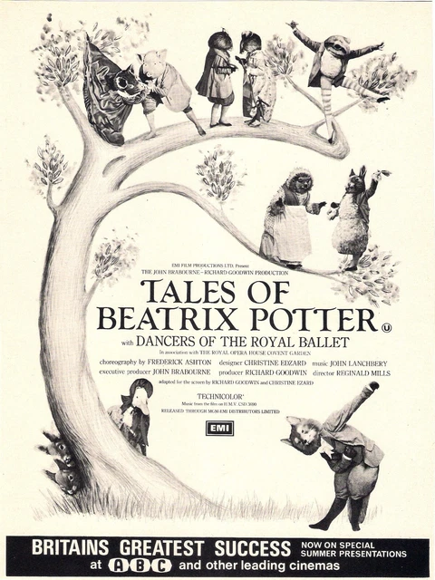FILM MAGAZINE ADVERT Tales of Beatrix Potter Frederick Ashton the Royal ...
