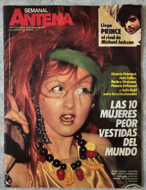 CYNDI LAUPER MAGAZINE 1985 Semanal ANTENA spain CHER PRINCE VICTORIA ...