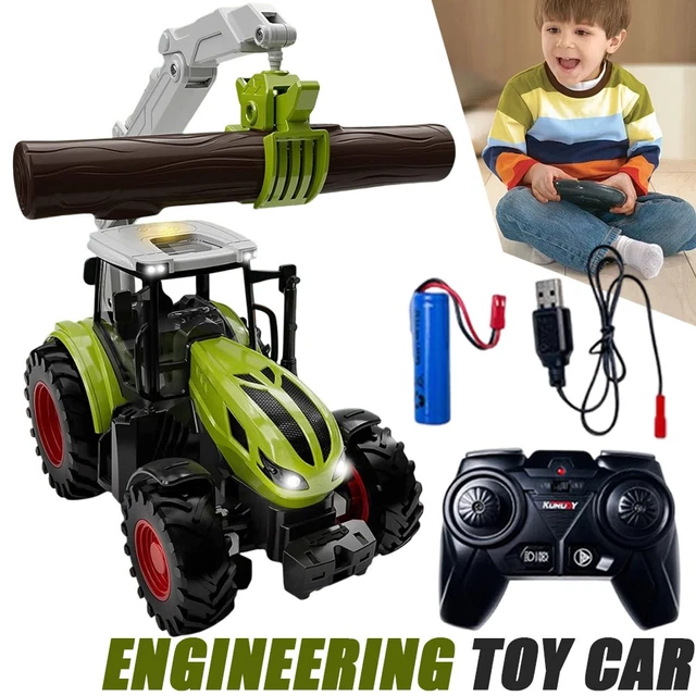 REMOTE CONTROLLED TRACTOR 2.4 GHz 1:24 RC Tractor Toy W/Light for Kids ...