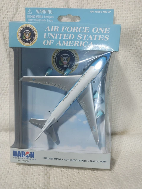 AIR FORCE ONE Boeing 747 Diecast 5,5" President Plane Daron RT 5734 ...