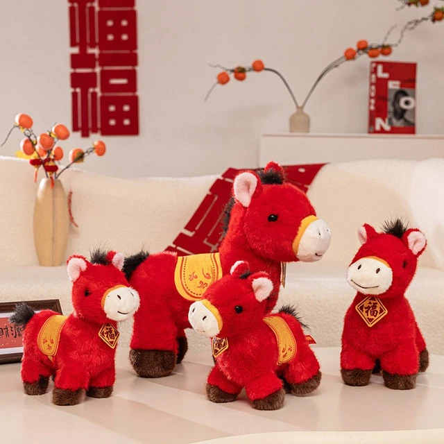 TRADITIONAL HORSE PLUSH Toy With Pp Cotton Filling For Lunar New Year ...