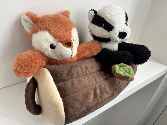 TREE STUMP CARRY Plush Soft Cuddly Toy Fox & Badger £11.07 - PicClick UK