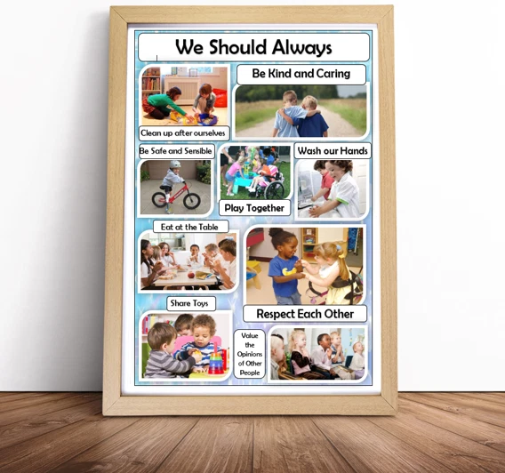 BRITISH VALUES POSITIVE image poster childminder nursery OFSTED ...