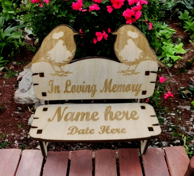 IN LOVING MEMORY gift memorial plaque bench for loved ones Robins ...