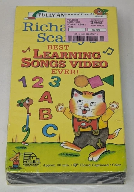 RICHARD SCARRYS BEST Learning Songs Video Ever VHS Cassete Tape Cartoon ...