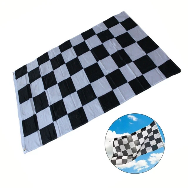CLASSIC BLACK WHITE Checkered Flag 3x5FT Size for Speedway and Race Car ...