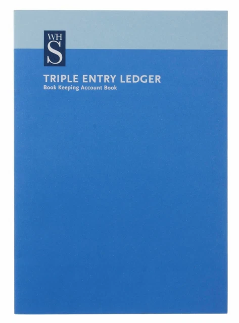 WHSMITH TRIPLE ENTRY Ledger A4 Book Keeping Account Book 48 White Ruled ...