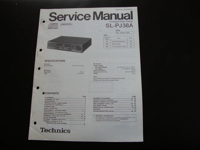 ORIGINAL SERVICE MANUAL Schaltplan Technics RS-DC8 EUR 12,50 - PicClick DE