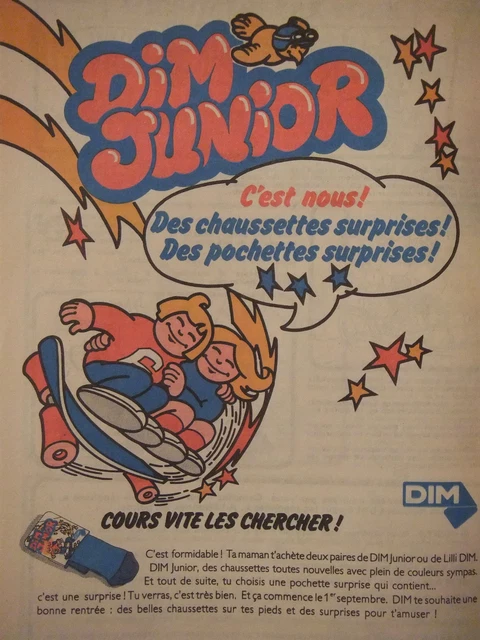 PUBLICITÉ 1980 DIM Junior Des Chaussettes Surprise - Advertising EUR 3 ...