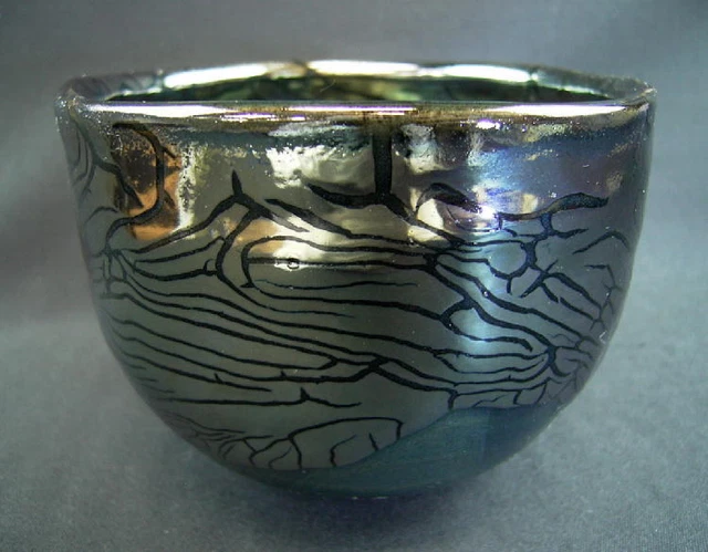 C1698,TOSHIYUKI SUZUKI,PURE STEEL gl Discoloration ceramic ware Teabowl ...