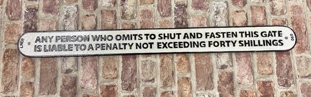 ANY PERSON WHO Omits To Shut etc Railway Cast Iron Retro Vintage Look ...
