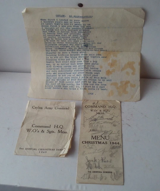 Ww2 Christmas Dinner Menu FOR SALE! - PicClick UK