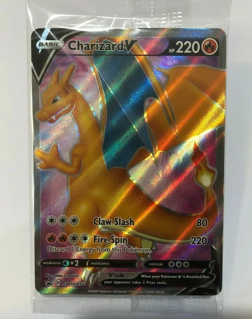 POKEMON SHINY CHARIZARD V Ultra Rare Black Star Promo Card TCG SWSH050 ...