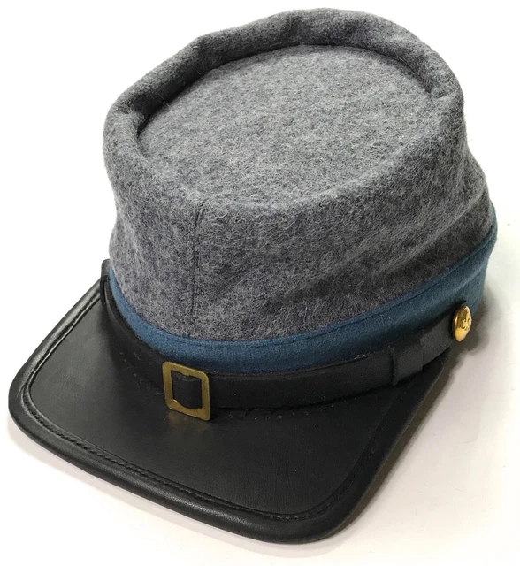 CIVIL WAR CSA Confederate Infantry Grey Wool Kepi Forage Cap Hat-Xlarge ...