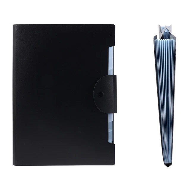 PLASTIC DOCUMENT ORGANISER Bag with 12 Pockets Elastic Closure for ...