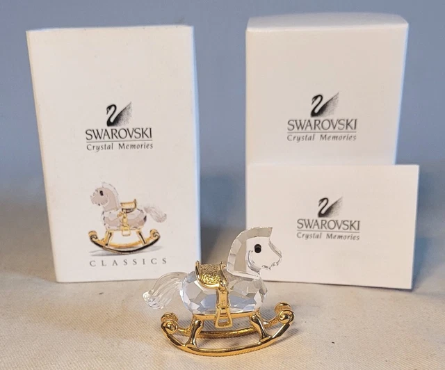 SWAROVSKI CRYSTAL MEMORIES Classics Cavallo a dondolo Tono Oro 199447 ...