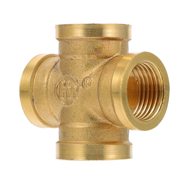 FOUR- WAY JOINT Pipe Fitting Water Pneumatic Fittings Threaded £10.99 ...