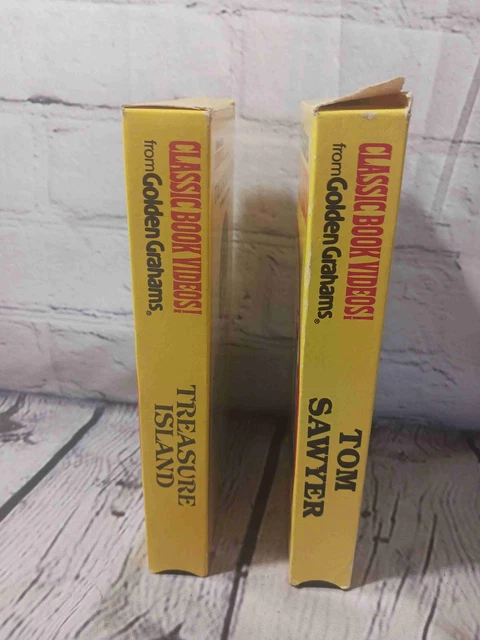 GOLDEN GRAHAMS CLASSIC Book Videos Treasure Island Tom Sawyer VHS Tapes ...