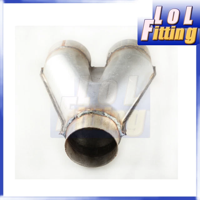 UNIVERSAL NEW EXHAUST Y-Pipe 4" Inch Dual 3.5" Inch Single Aluminized ...