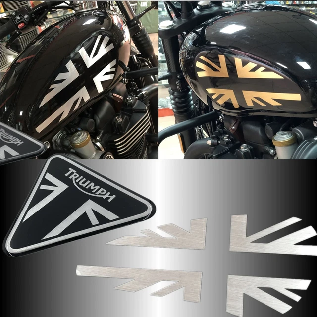 TRIUMPH MOTORCYCLE FUEL Tank Gas Emblem Sticker Racing Body Bobber ...