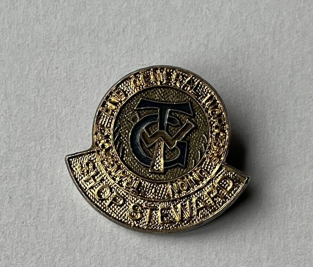 VINTAGE TGWU TRANSPORT General Workers Shop Steward Trade Union Enamel ...