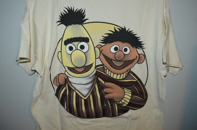 VINTAGE 90S BERT & Ernie Sesame Street Buddy Wear Single Stitch LARGE T ...