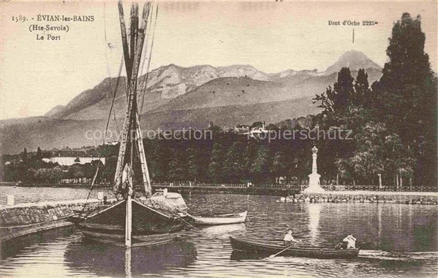 EVIAN-LES-BAINS 74 HAUTE-SAVOIE Le port Lac Léman Dent d'Oche EUR 5,30 ...