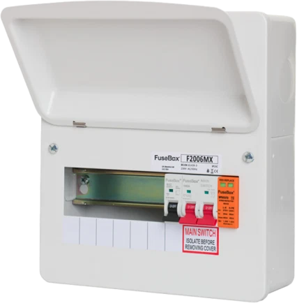FUSEBOX F2006MX 6 Way T2 SPD Metal Consumer Unit DB with 100A Main Switch 18th £60.00 - PicClick UK