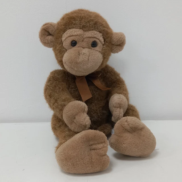 JIMBY MONKEY RUSS Plush Soft Toy Modern Cuddly Smiling Brown Bow 15 ...