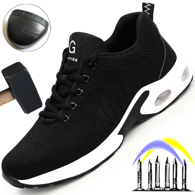 UK MENS LIGHTWEIGHT Safety Trainers Steel Toe cap Women Work Shoes ...