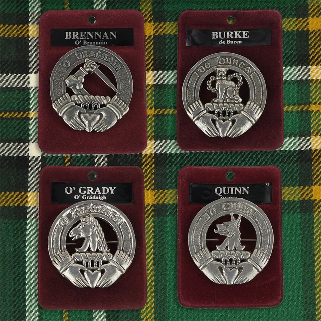 IRISH FAMILY CREST Cap Badge/Brooch - Made in Scotland £31.89 - PicClick UK