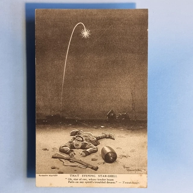 WW1 COMIC POSTCARD C1916 Evening Star Shell Military Bruce Bairnsfather ...